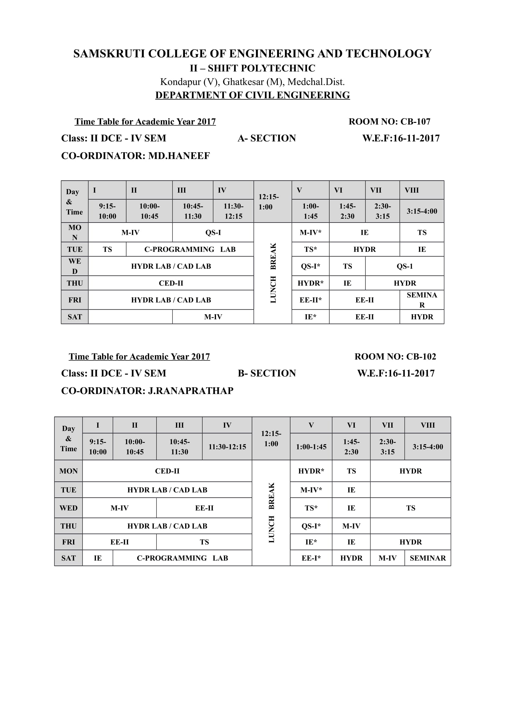 Samskruti College of Polytechnic
